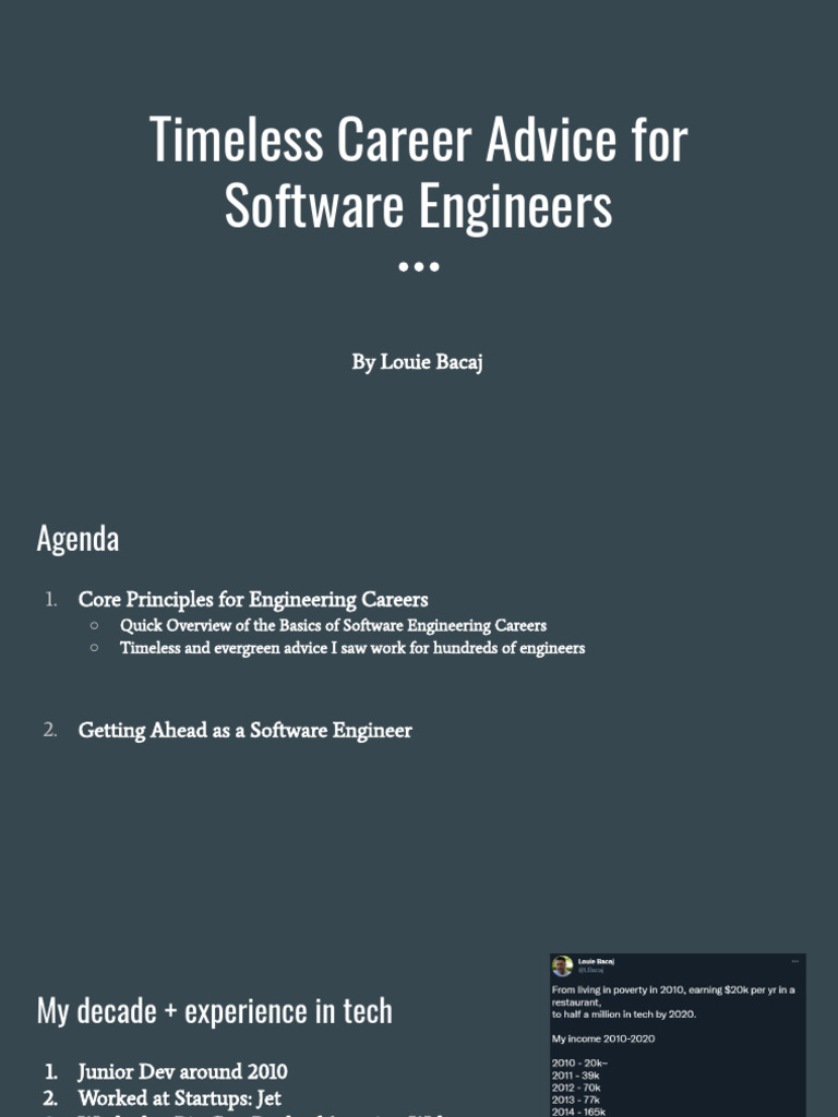 Timeless Career Advice For Engineers Slides | PDF | Computing