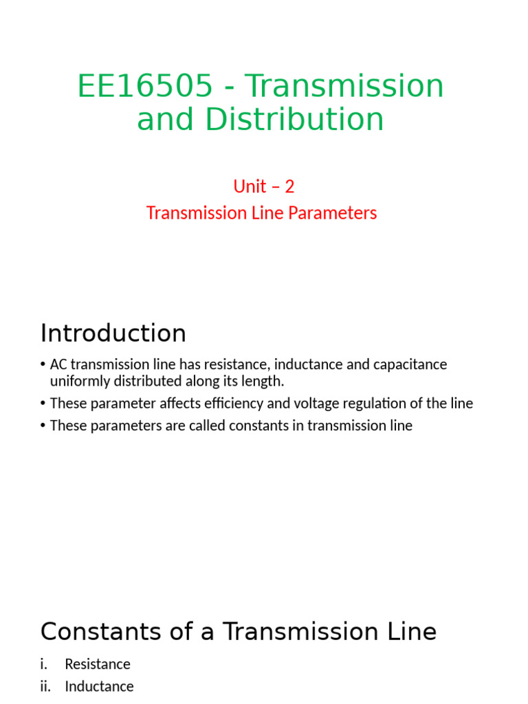 Transmission Line Parameters Guide Pdf