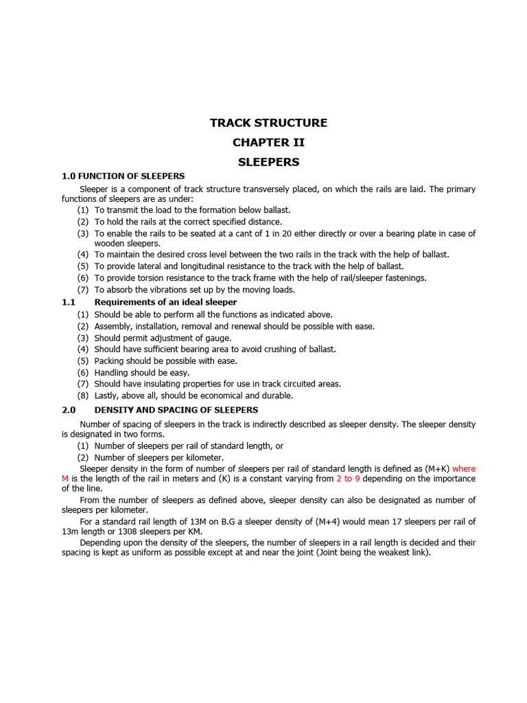 CST-9 Sleeper Specifications and Spacing | PDF | Transport ...