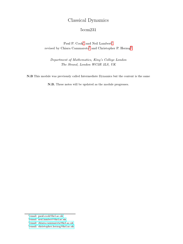 Classical Dynamics | PDF | Force | Matrix (Mathematics)