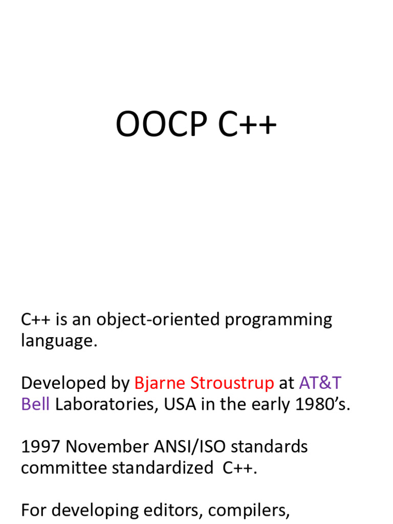 Unit 1 Oocp Pdf C Parameter Computer Programming