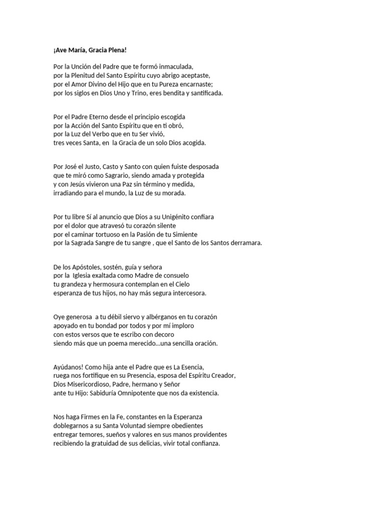 Ave María: Oración y Reflexión | PDF | María, madre de Jesús | Amor