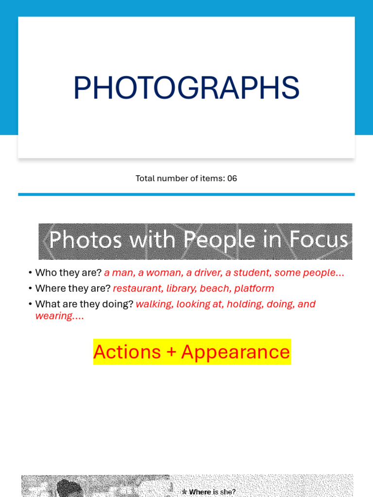 Photo Descriptions and Analysis Guide | PDF