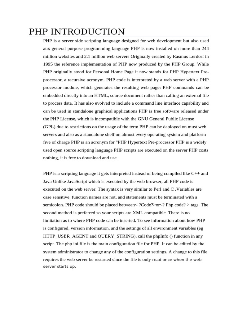 Fullstack - Webdevelopment - Intership - Report - 15 Days | PDF | Php | Html