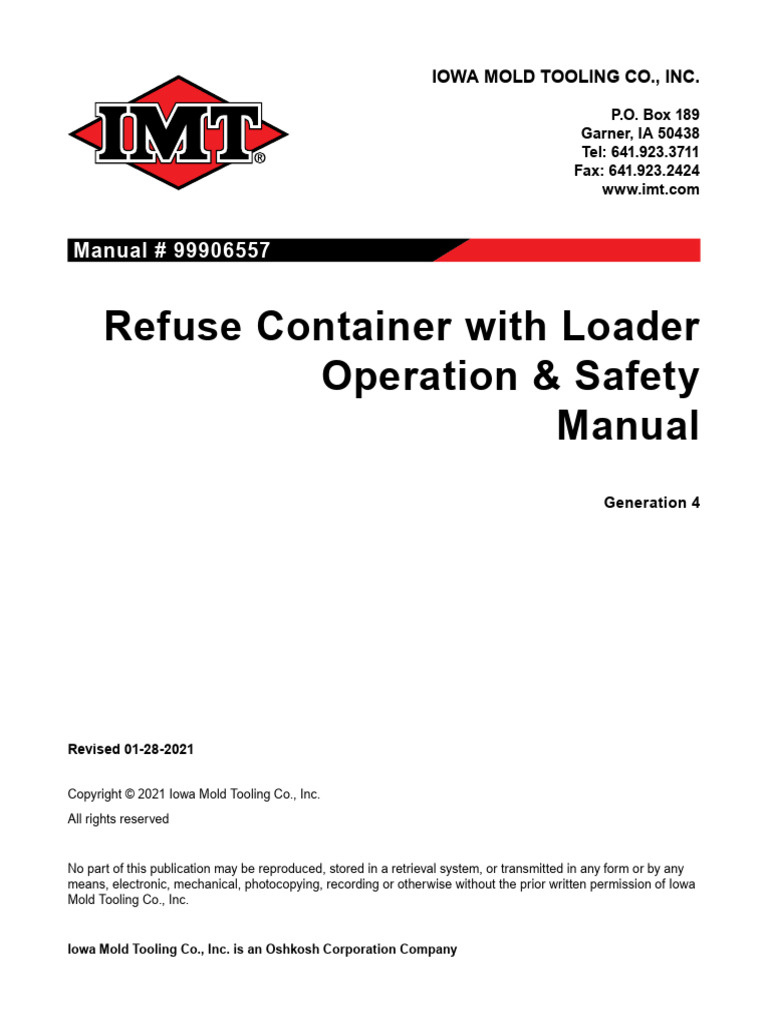 Refuse Loader Operators Manual G4 | PDF | Crane (Machine) | Leak