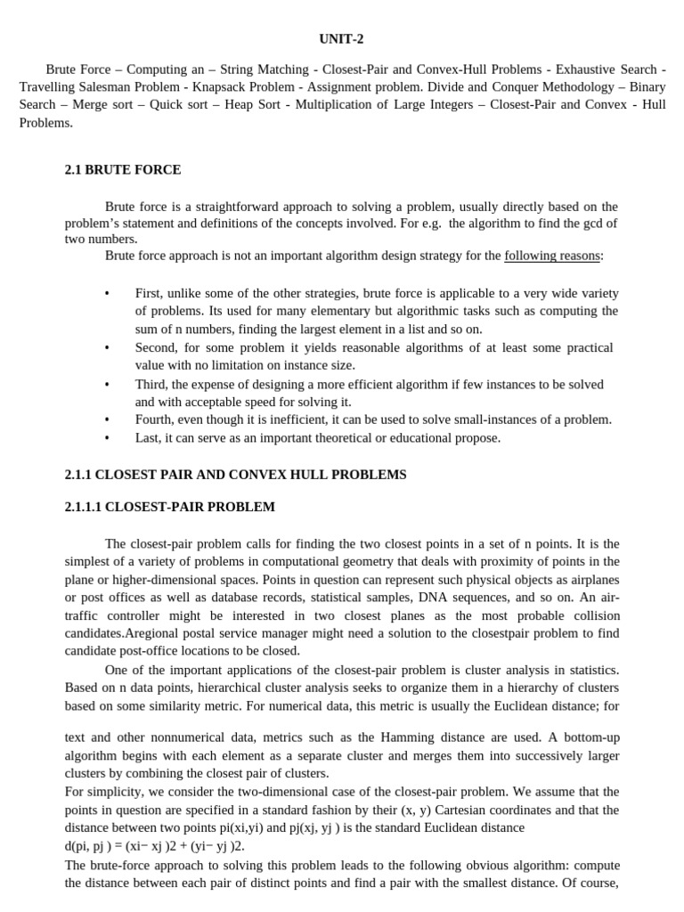 Unit -2 DAA | PDF | Applied Mathematics | Computer Programming