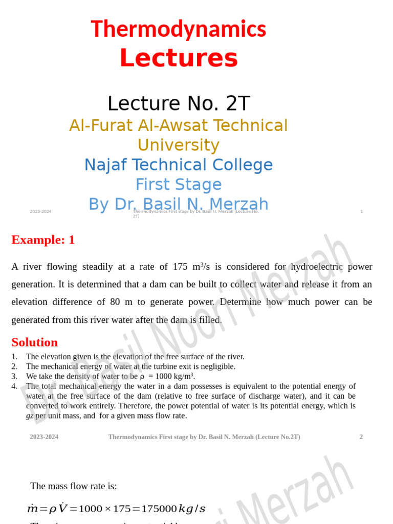 Lecture (2T)(2) | PDF | Water | Flow Measurement