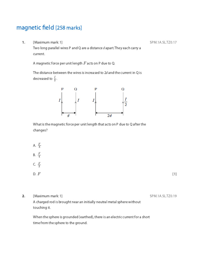 Magnetic Forces in Parallel Wires | PDF | Resistor | Magnetic Field