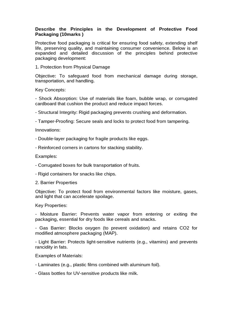 Principles in Protective Food Packaging | PDF | Packaging And Labeling | Foods