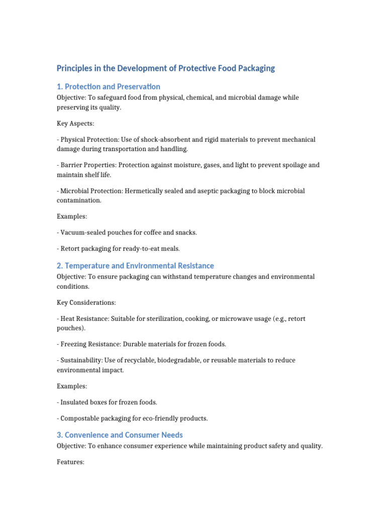 Reduced Principles in Protective Food Packaging | PDF | Packaging And ...