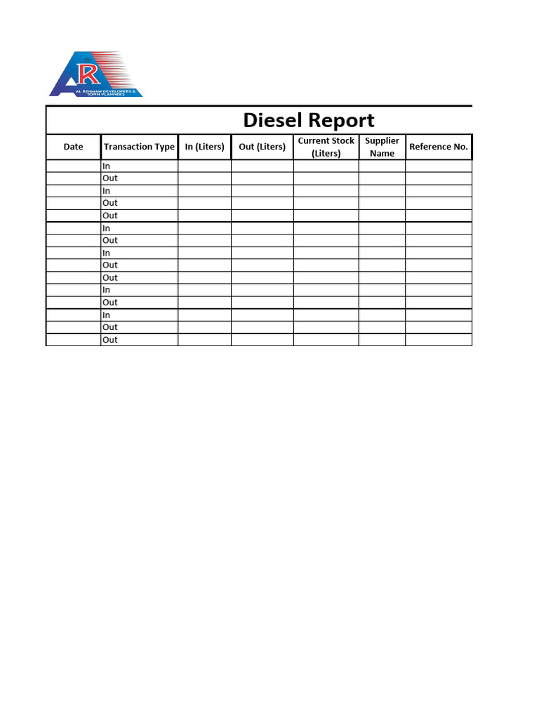Diesel In & Out Stock Report | PDF