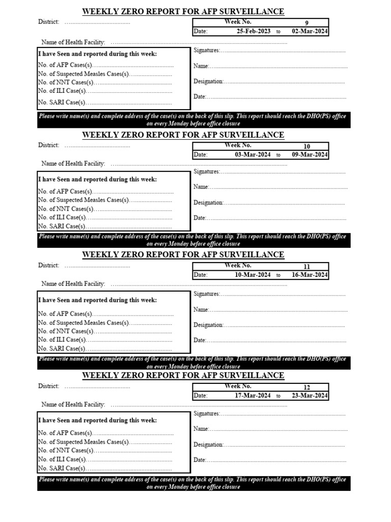 EPI CALENDER WITH Zero Reports FORMAT | PDF