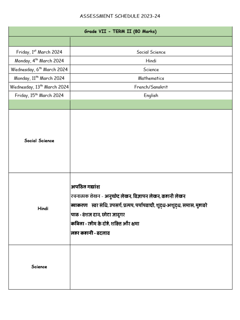 Grade 7 - Assessment Schedule For Term 2 | PDF | Linguistics | Language ...