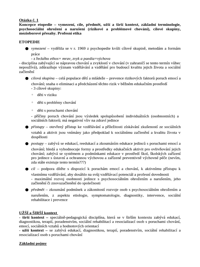 Koncepce Etopedie | PDF