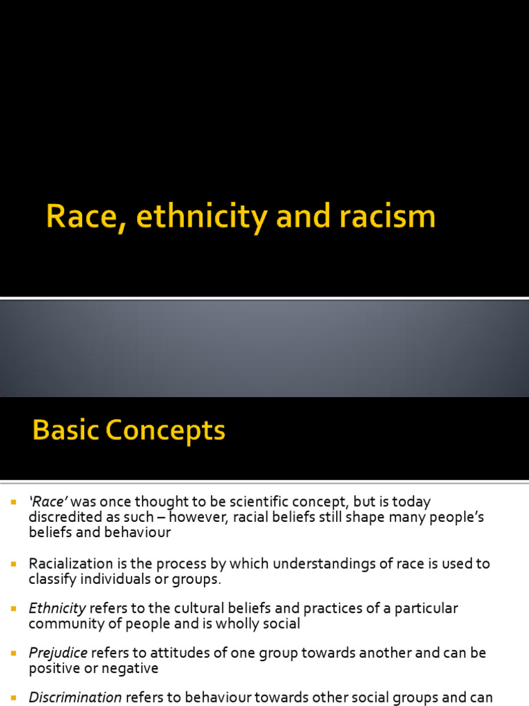 Race, Ethnicity and Racism | PDF | Race (Human Categorization) | Racism