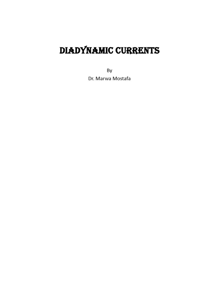 5th Lecture E, Diadynamic current | PDF | Pain | Pain Management