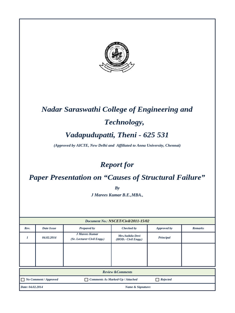 Paper Presentation On Causes of Structur | PDF | Strength Of Materials | Structural Load