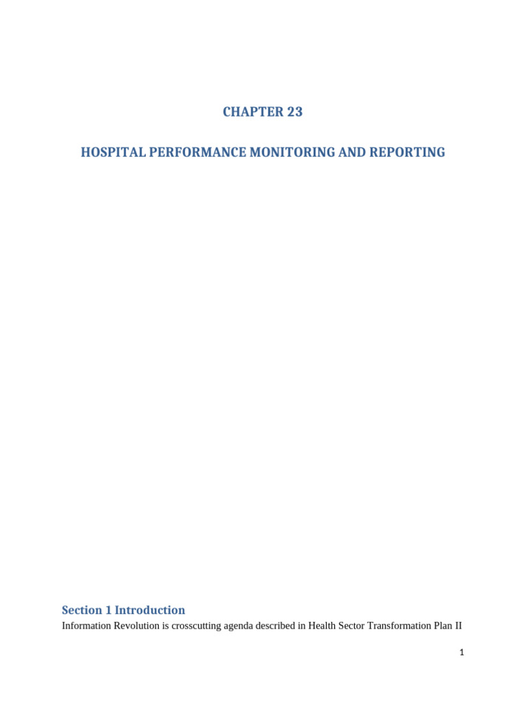 Hospital PerformanceMonitoring&Reporting Body | PDF | Electronic Health ...