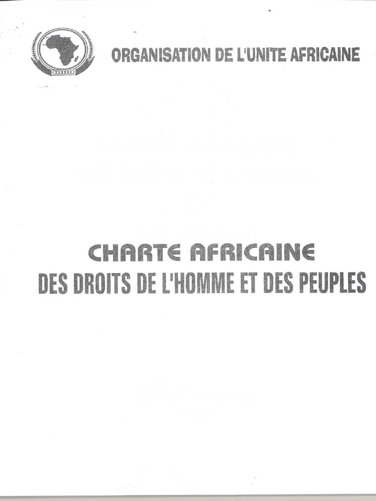 CHARTE AFRICAINE DES DROITS DE L'HOMME ET DES PEUP_240908_015051 | PDF