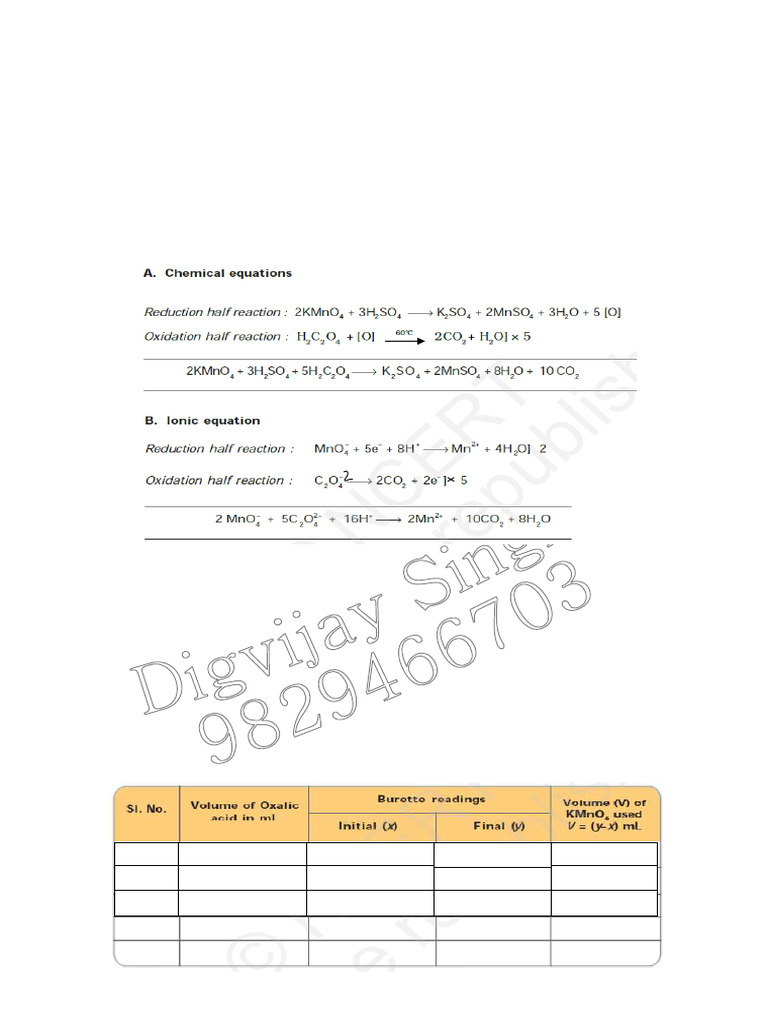 Molarity and Strength of KMnO4 Titration | PDF | Titration | Chemistry
