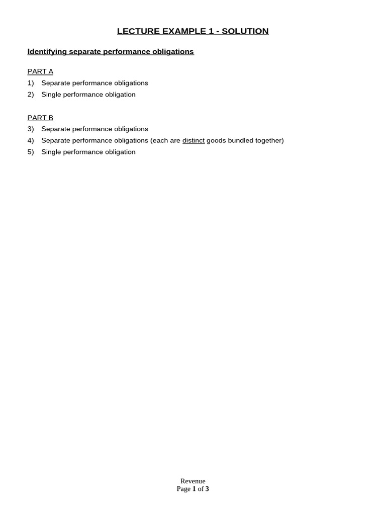 Lecture Example 1 - 3 Solution - Revenue | PDF | Payments | Receipt