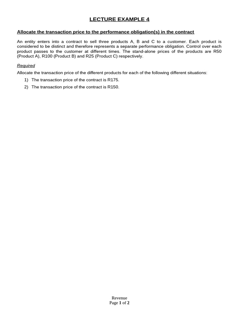 Revenue Recognition for Multiple Products | PDF | Economies | Business
