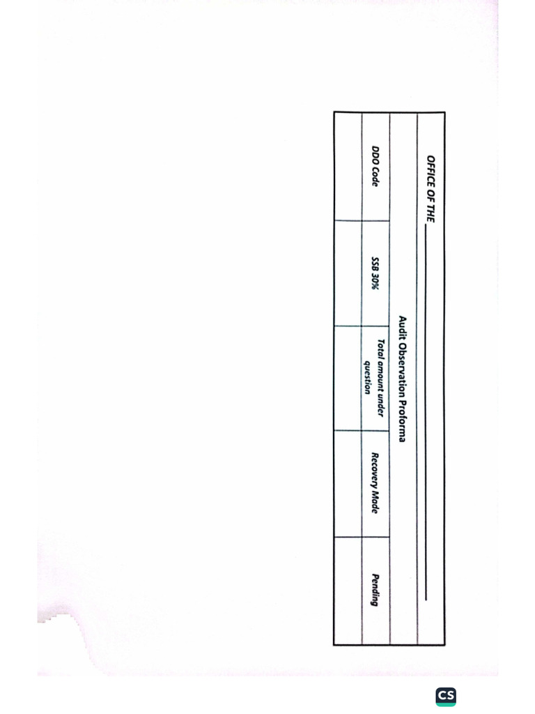 Audit Observation Proforma Pdf