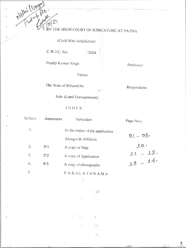 Writ of Pradip Kumar Singh CWJC No .... of 2024 | PDF