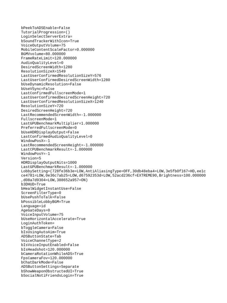 Game User Settings Configuration | PDF