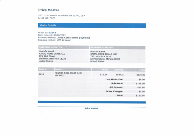 Price Master Invoice | PDF