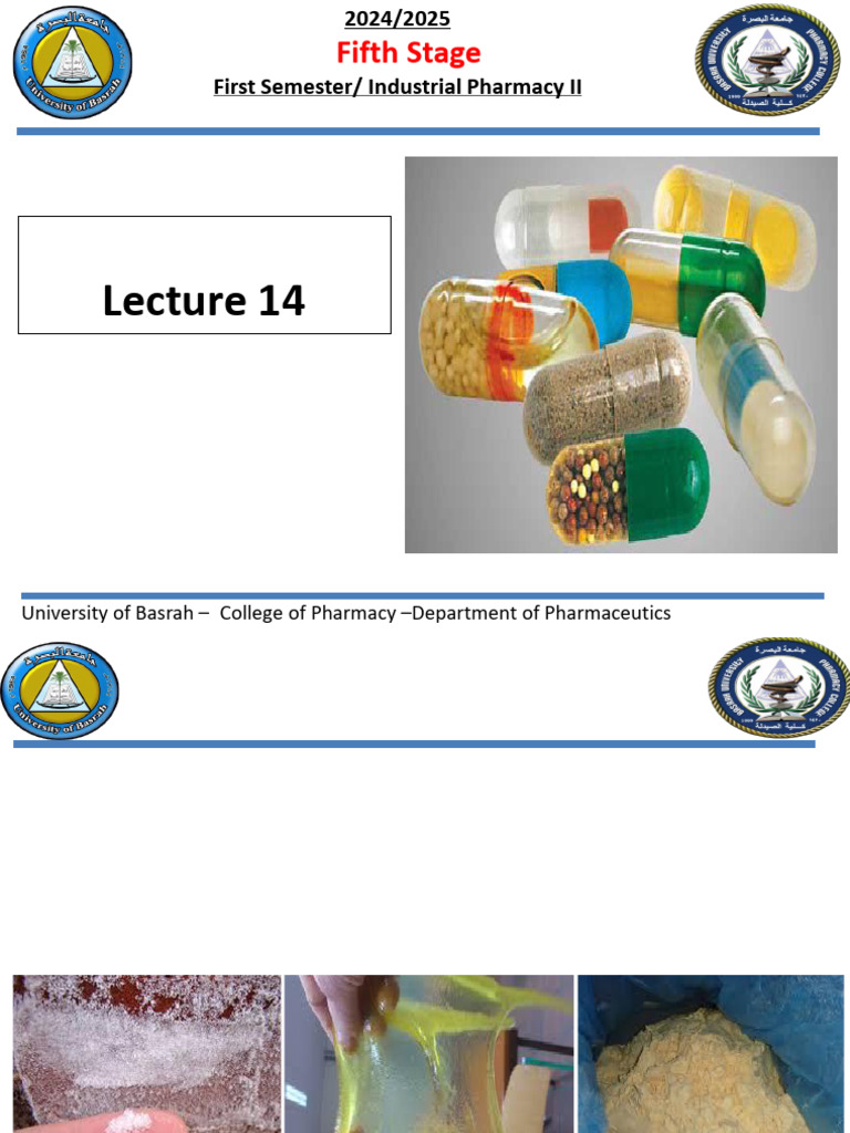 Lec 14 Capsules DF | PDF | Tablet (Pharmacy) | Chemistry