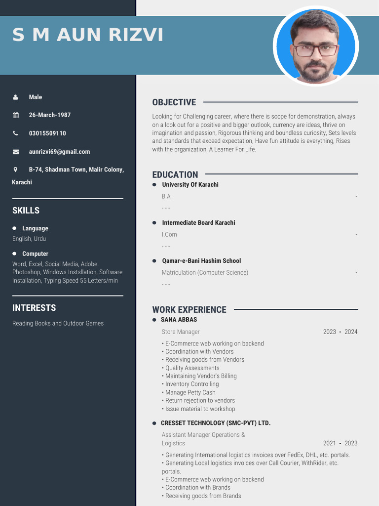 S M Aun Rizvi: Objective | PDF | Computing | Software