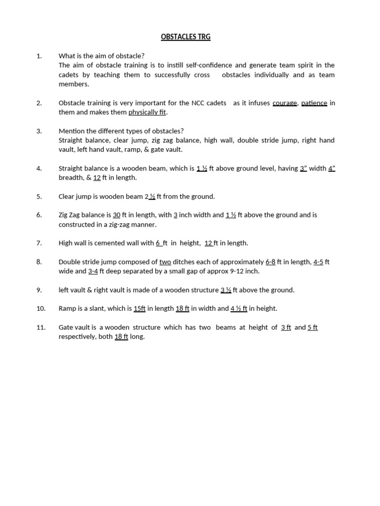 Obstacle TRG | PDF