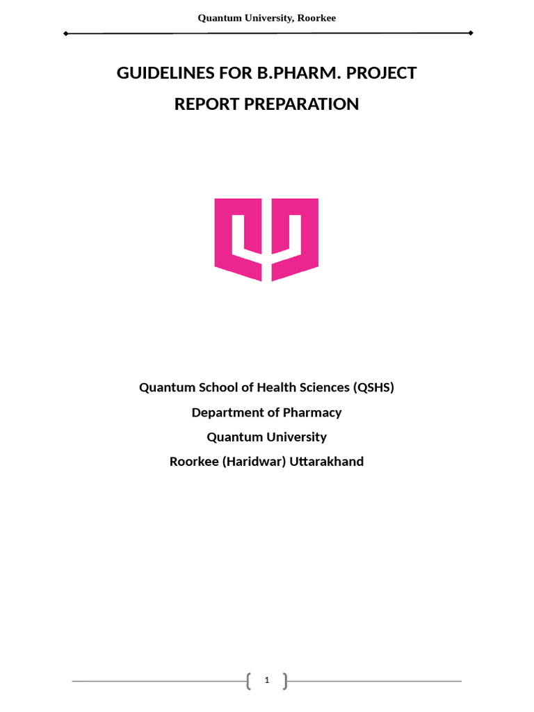 B.Pharm Project Report Guidelines | PDF | Paragraph | Thesis