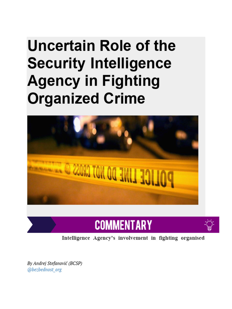 Uncertain Role of The Security-Intelligence Agency in Fighting ...