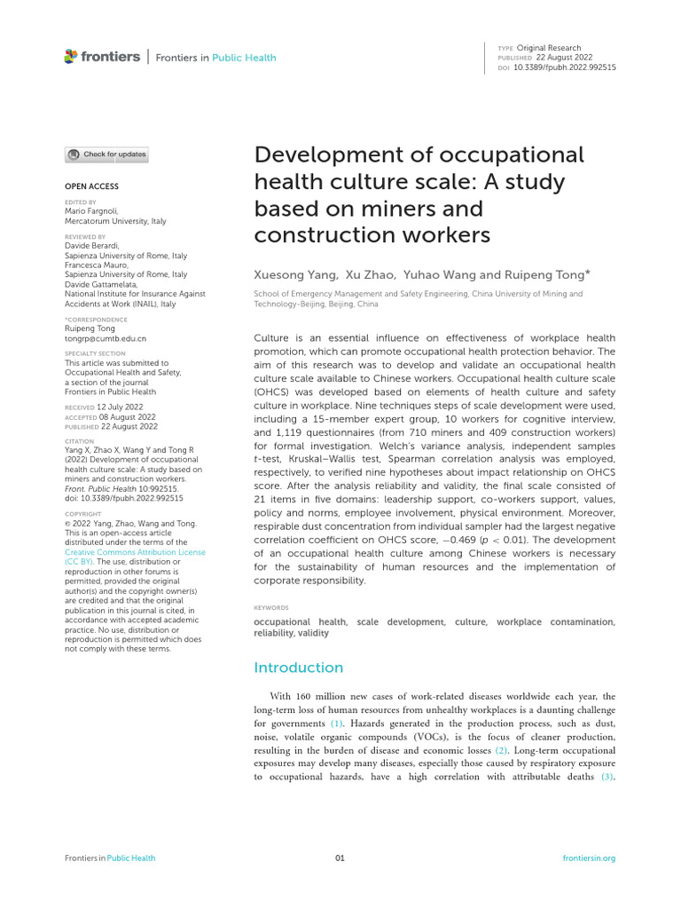 fpubh-10-992515 (3) (1) | PDF | Validity (Statistics) | Factor Analysis