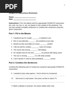 Practice 1 - FANBOYS Conjunction | PDF
