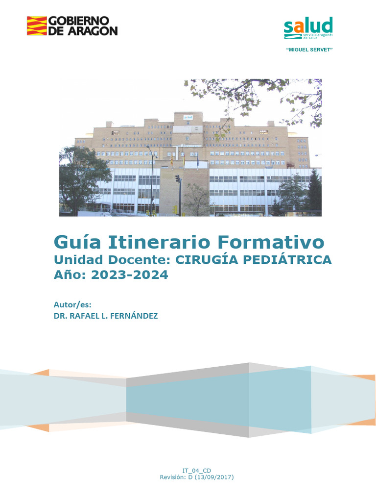 SERVET - ITINERARIO-GUIA-CPED-2023-2024 | PDF | Hospital | Cirugía