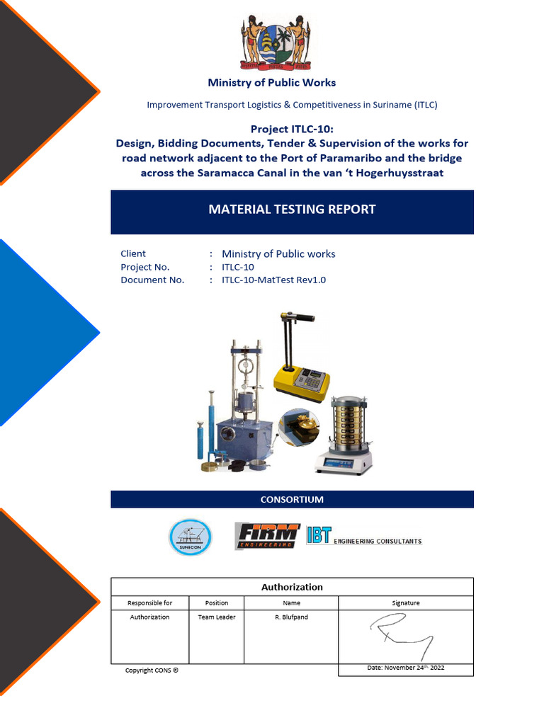 ITLC10-Material Testing Report (22 Nov - 22) | PDF | Concrete | Cement