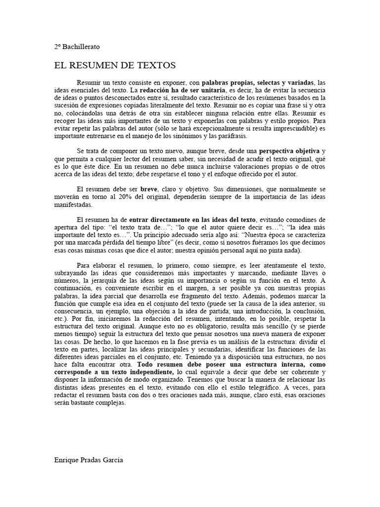 Guía para Resumir Textos Efectivamente | PDF