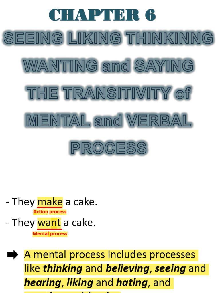 Chapter 6 - Verb Groups - Mental and Verbal Process | PDF | Cognition ...