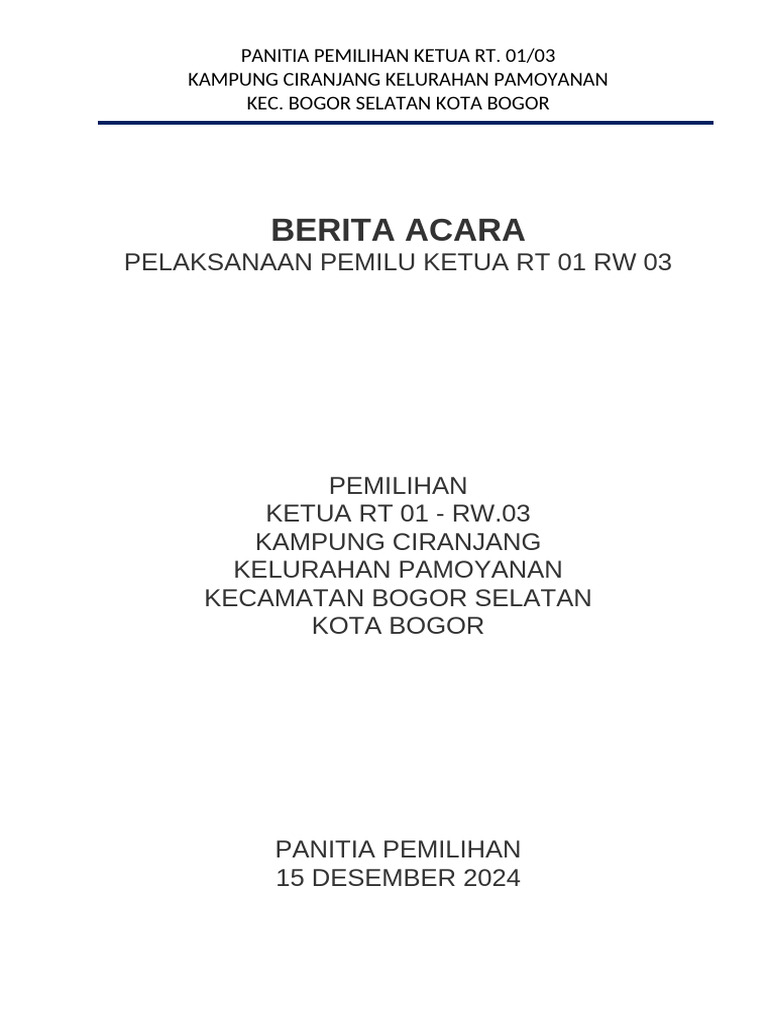 Berita Acara 0103 | PDF