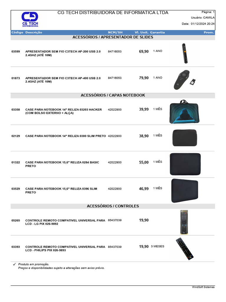 Tabela CG Tech 02.12 | PDF | HDMI | USB