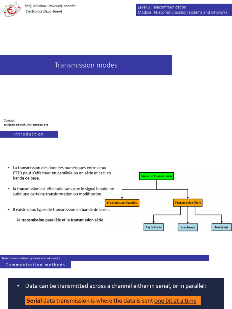 Data Transmission Modes in Telecom | PDF | Telecommunications | Communications System