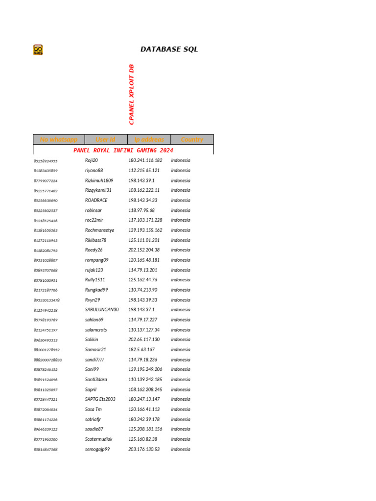 Vip Panell Update Des 28 | PDF | Databases | Data Management