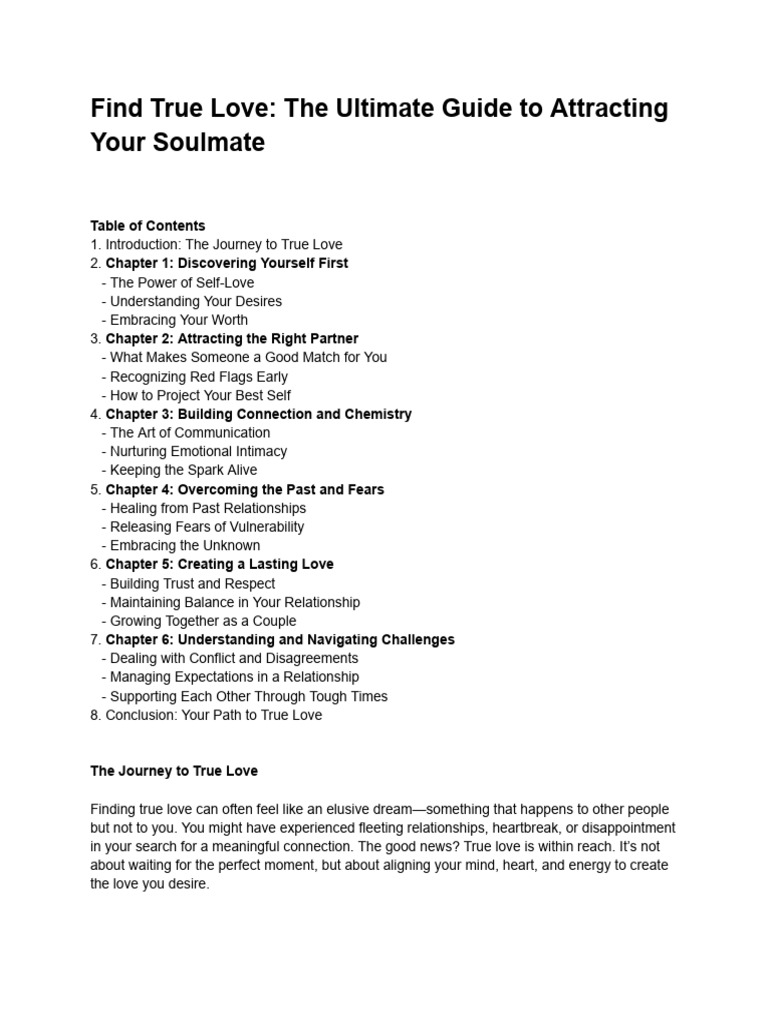 True Love: Your Ultimate Guide | PDF | Romance (Love) | Love
