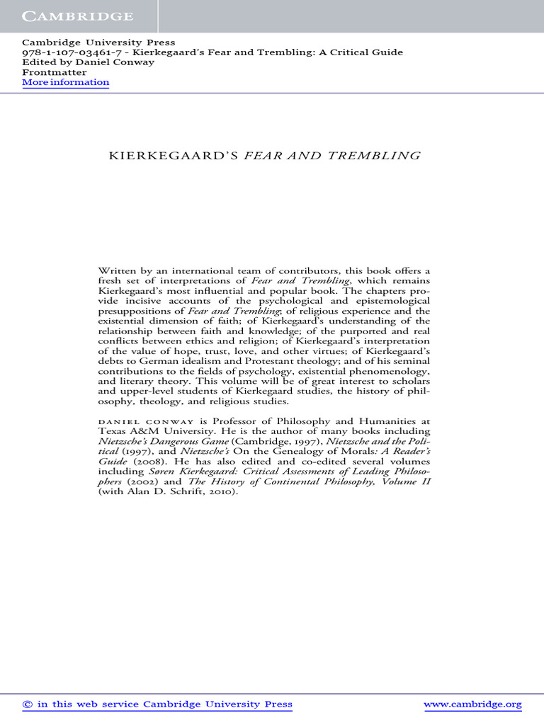 Frontmatter | PDF | Søren Kierkegaard | Immanuel Kant