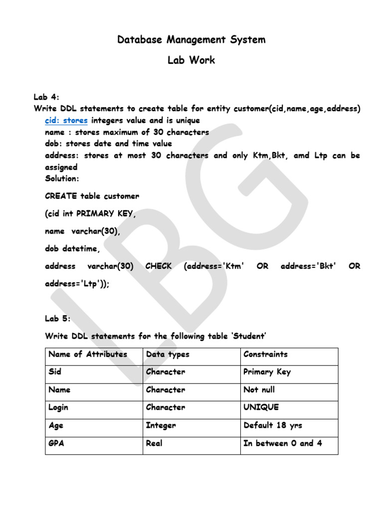 SQL_LABSHEET | PDF | Data Management | Information Technology Management SQL_LABSHEET | PDF | Data Management | Information Technology Management