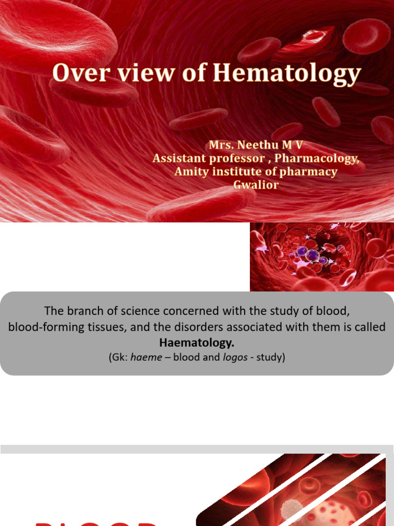 Over View of Haematology | PDF | White Blood Cell | Blood Type