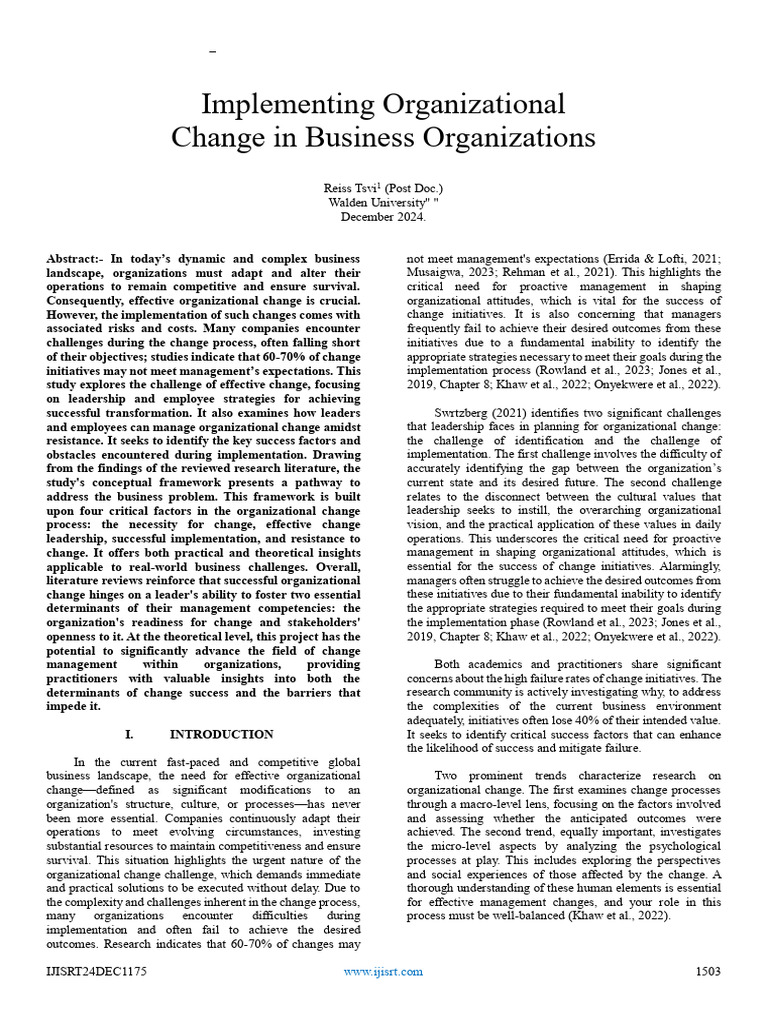 Effective Organizational Change Strategies | PDF | Leadership | Change ...